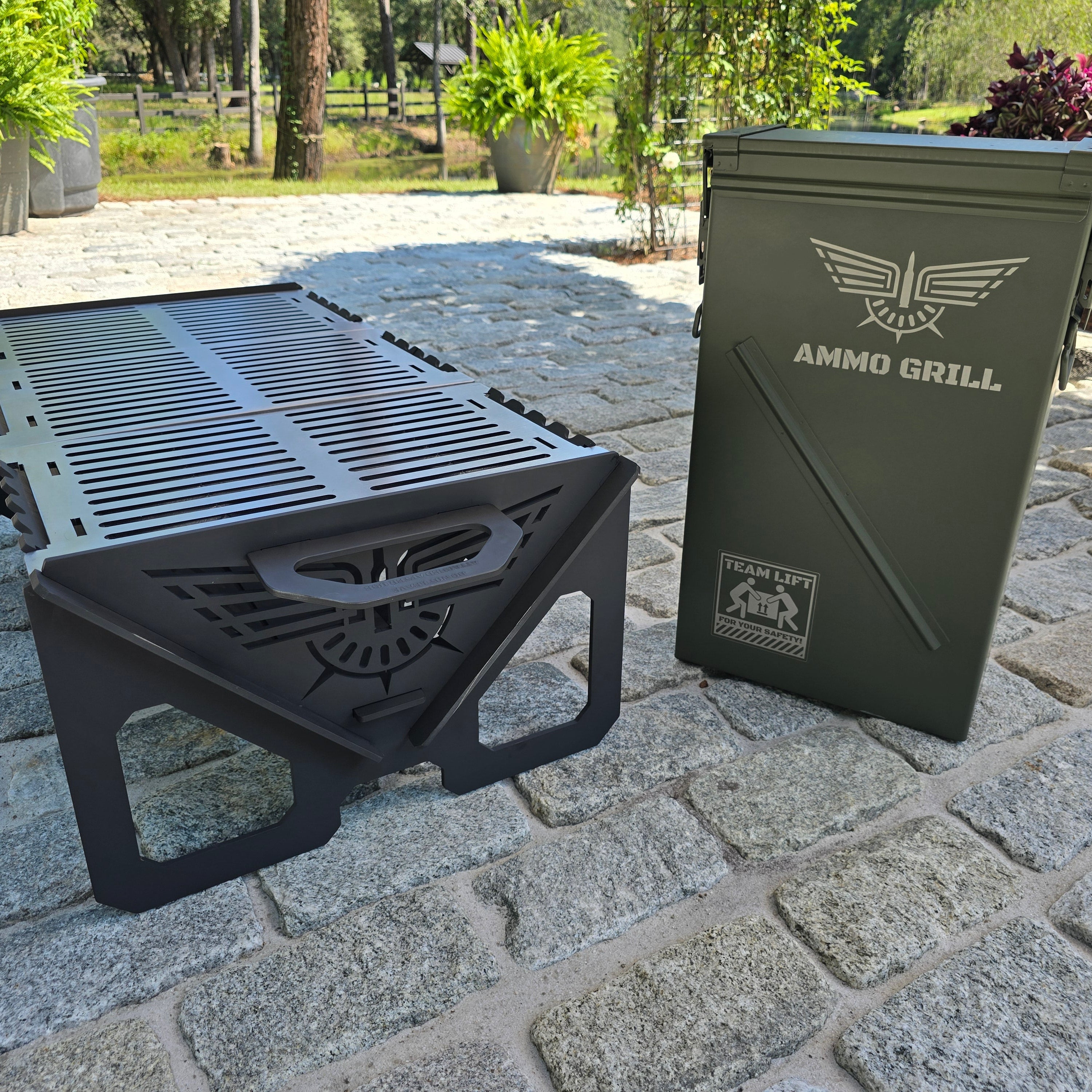 Ammo Grill – PA156 Heavy-Duty Fire Pit & Grill – AMMO GRILL